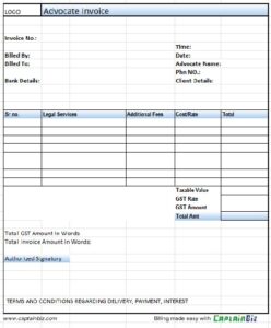 Advocate Invoice Format - Customizable Templates