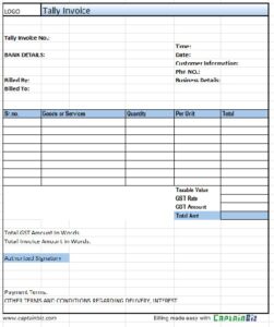 Tally Invoice Format and Tally Invoice Template – CaptainBiz