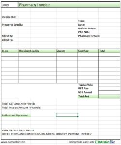 Pharmacy Invoice Format and Pharmacy Invoice Template - CaptainBiz