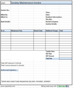 Society-Maintenance Invoice Format and Society-Maintenance Invoice ...
